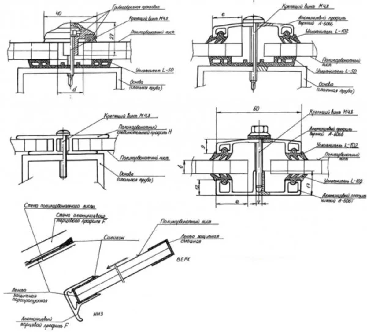 Installation instructions for polycarbonate for metal frame