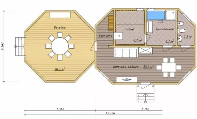 Gazebo ine dura pasi peimwe padenga + mufananidzo 4323_12