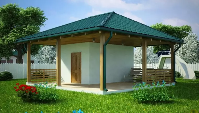 Gazebo ine dura pasi peimwe padenga + mufananidzo 4323_2