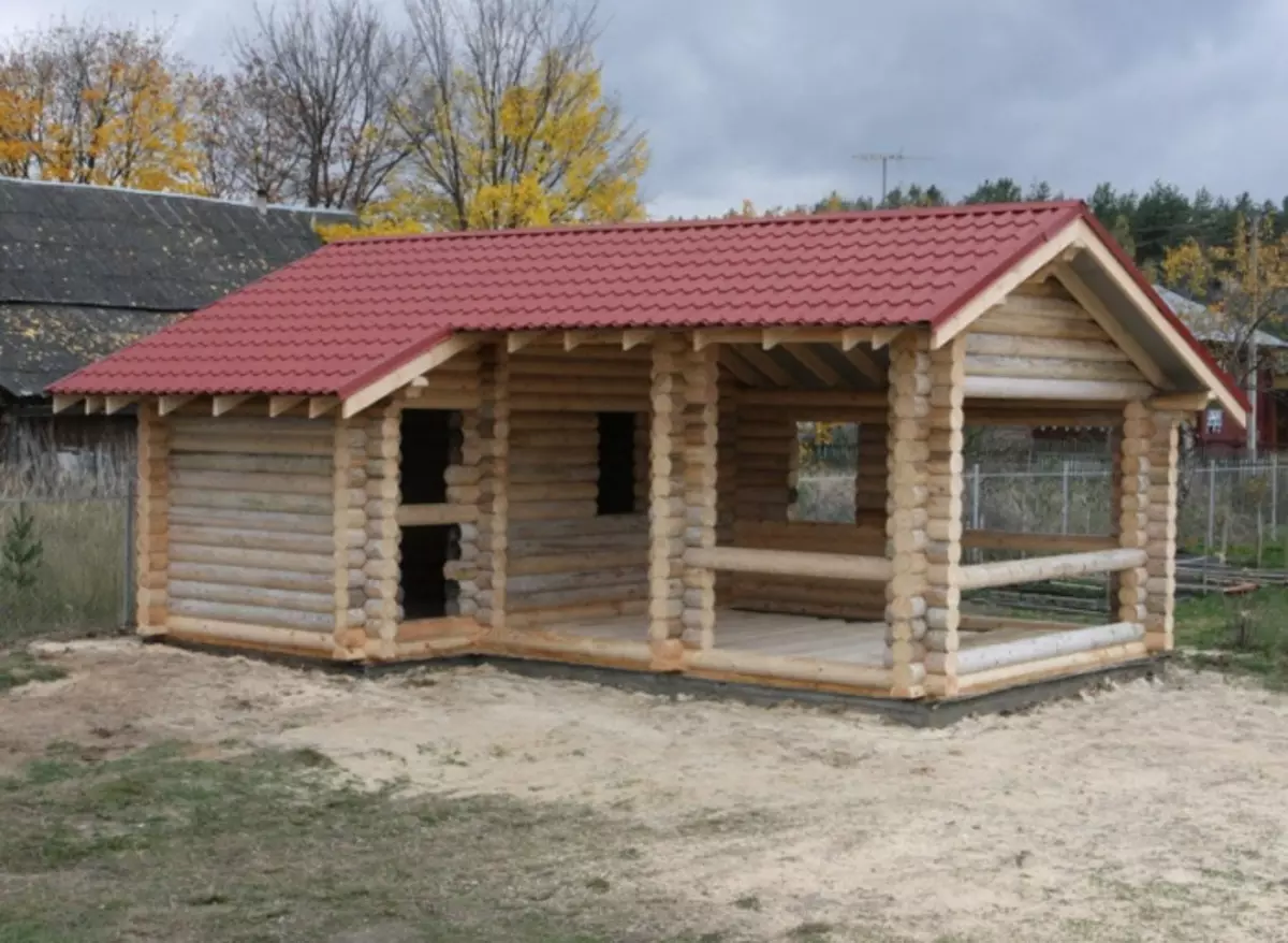 Gazebo met 'n skuur onder een dak + foto 4323_26