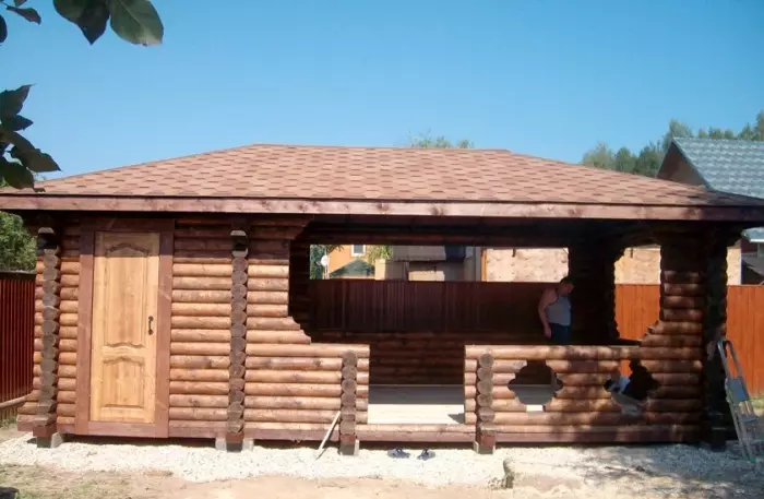 Gazebo met 'n skuur onder een dak + foto 4323_4