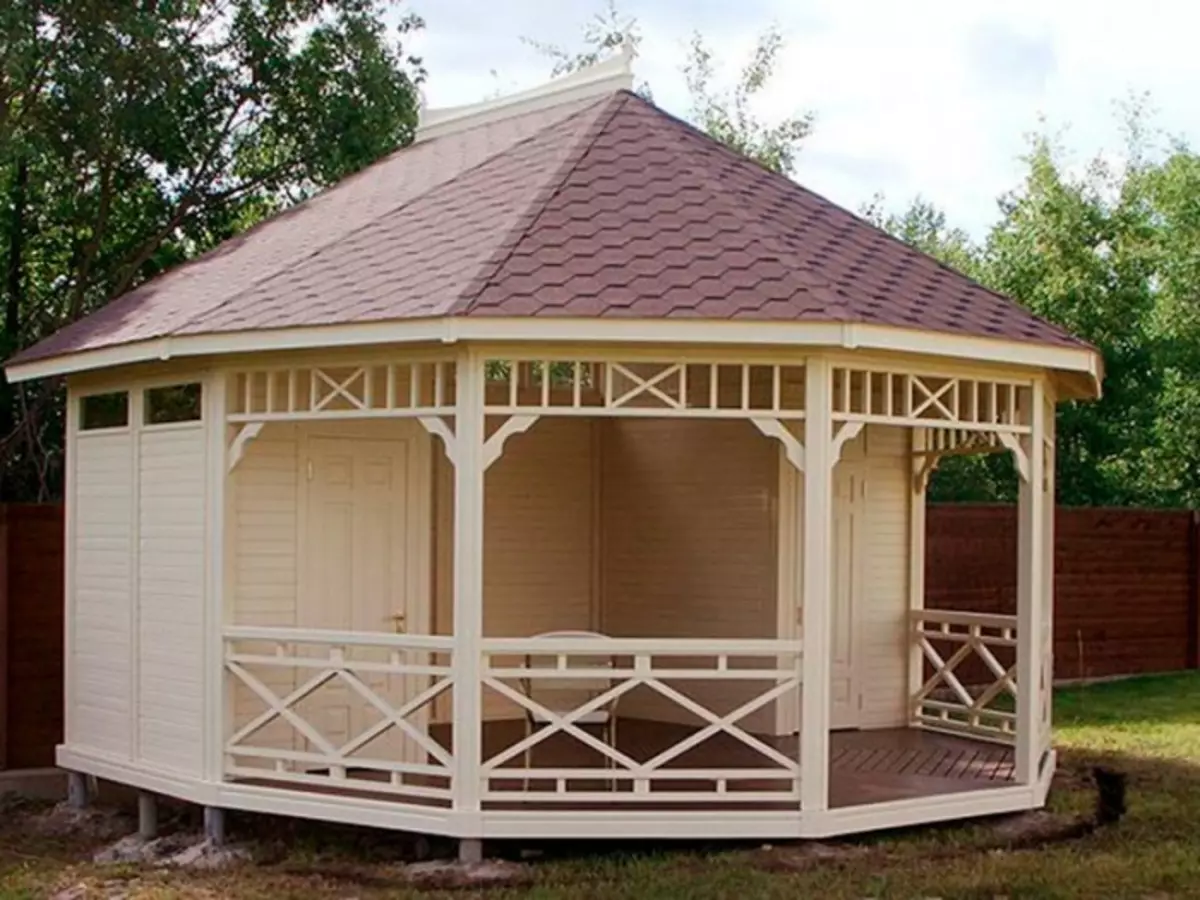 Gazebo ine dura pasi peimwe padenga + mufananidzo 4323_5