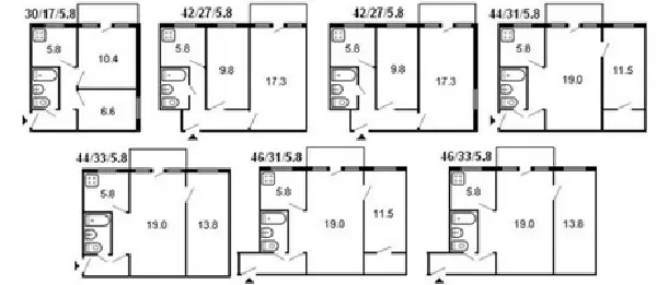 Планування хрущовки: варіанти 1,2,3 кімнати 4673_5