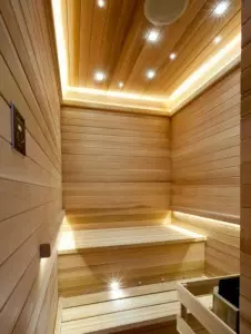 Jaýda kiçi sauna nädip nädip ýasamaly: Kwartiradaky sauna görkezmeler we suratlar 497_18