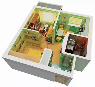 Реконструкция на едностаен апартамент в двустаен, в студио: снимки, проекти 542_1