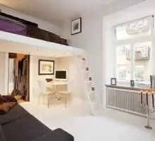 Reamenajarea apartamentului cu o cameră în două camere, în studio: Fotografii, Proiecte 542_13
