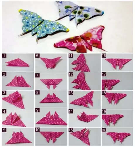 Paper butterflies sa dingding: stencils, template, master class 5518_8