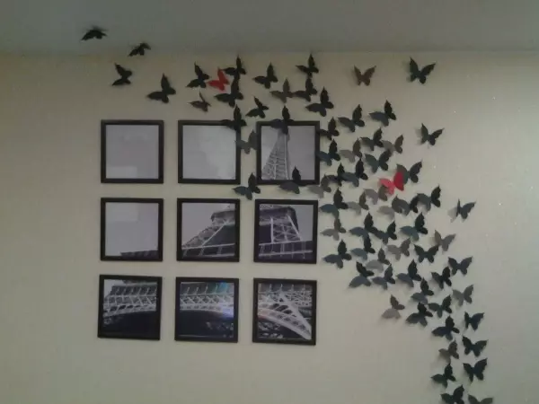 Papiers papillons sur le mur: pochoirs, modèles, classe de maître 5518_9