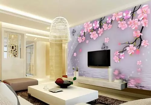 3D-wallpapers voor woonkamermuren + foto 5590_10