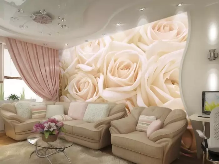 3D-wallpapers voor woonkamermuren + foto 5590_11