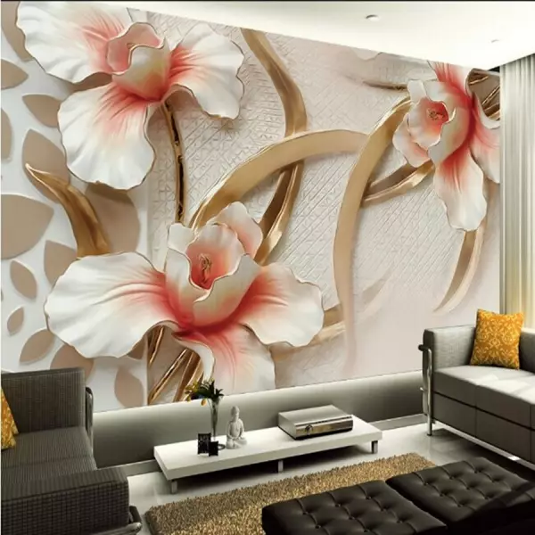 3D-wallpapers voor woonkamermuren + foto 5590_2