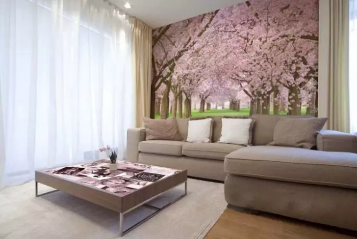 3D-wallpapers voor woonkamermuren + foto 5590_21