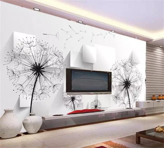 3D-wallpapers voor woonkamermuren + foto 5590_23
