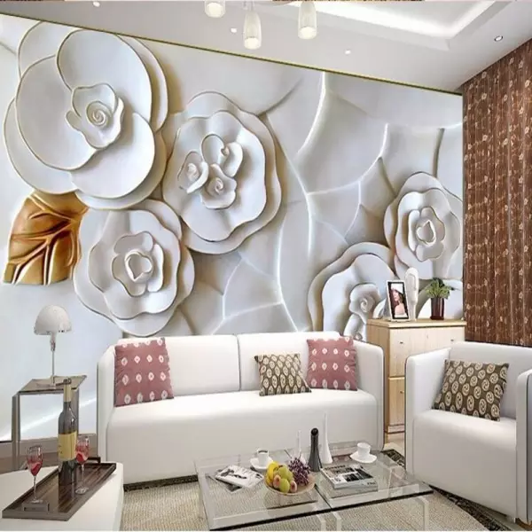3D-wallpapers voor woonkamermuren + foto 5590_6