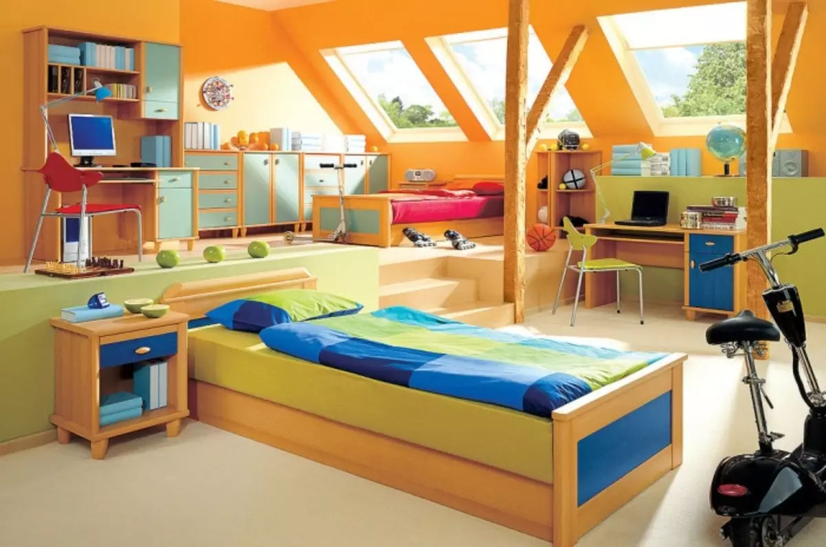 Moduliniai baldai vaikų kambaryje + nuotrauka 5631_11
