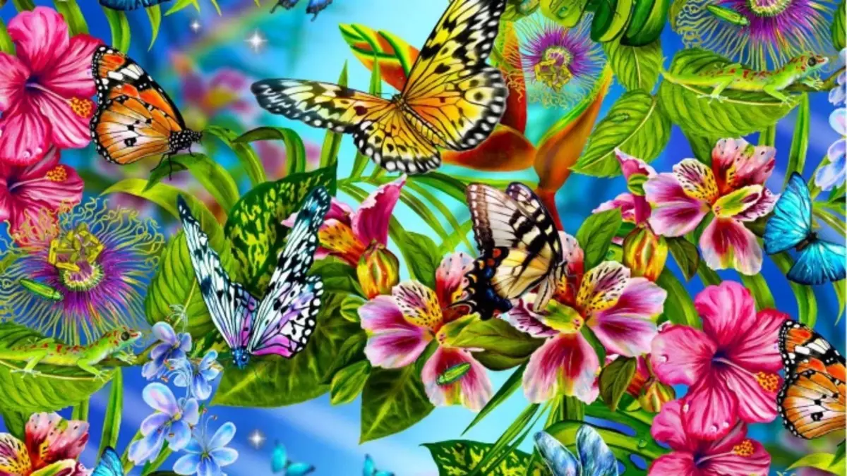 Wallpaper ine butterflies yevana + mufananidzo 5674_1