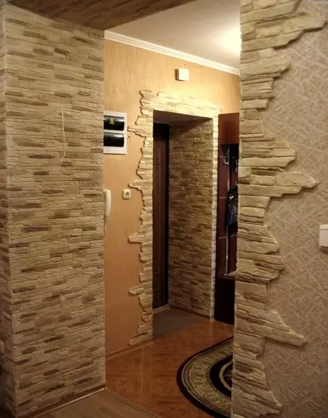 Decoración de paredes con piedra artificial en el pasillo + photo 5818_15