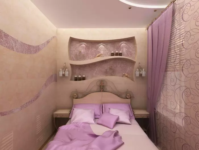Dizajn male spavaće sobe u Khrushchev + fotografija 5836_6
