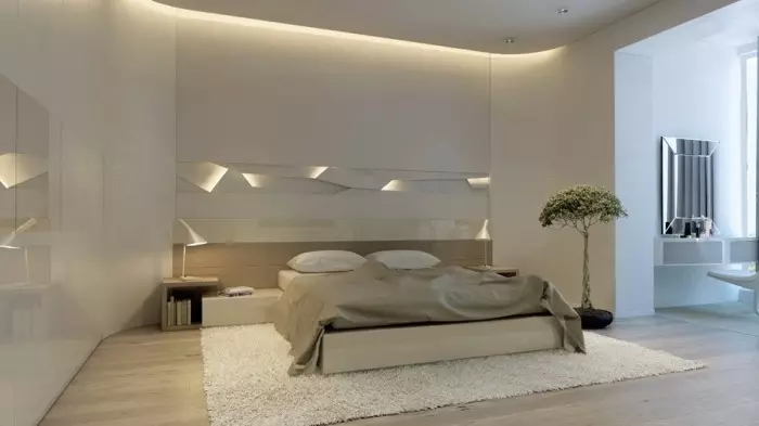 Interiør soveværelse i stil minimalisme + billede 5837_12