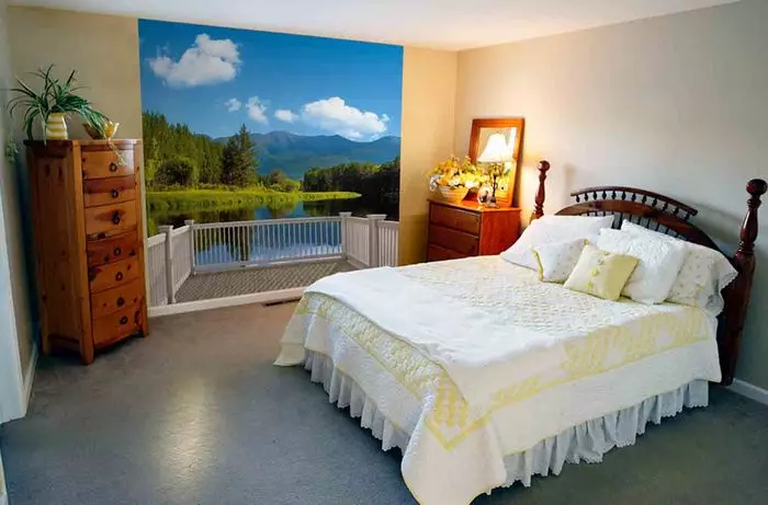 غرف النوم مع 3D Wallpaper + صورة 5862_9