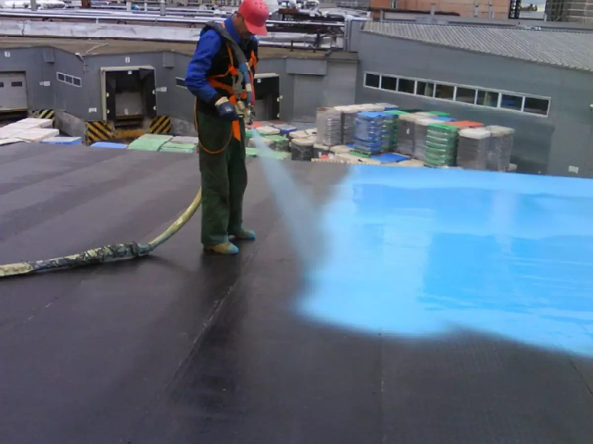Abdichtung des Daches aus flüssigem Gummi
