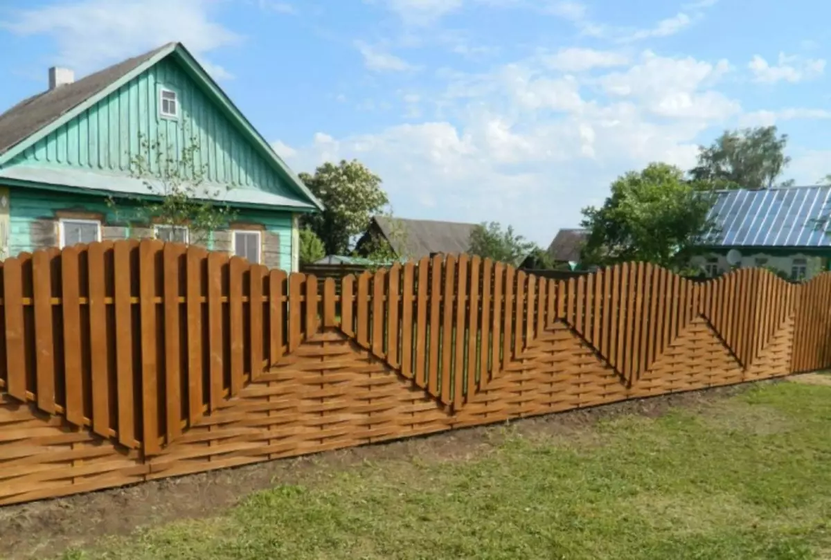 Сплетена дървена ограда от дъски 636_9