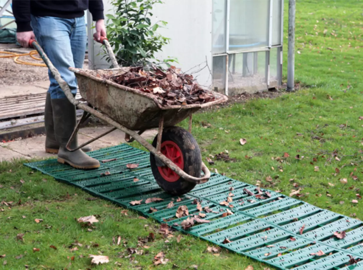 Yadda ake yin waƙoƙin a cikin Greenhouse Shin da kanka: Yadda za a rufe hanya, hoto