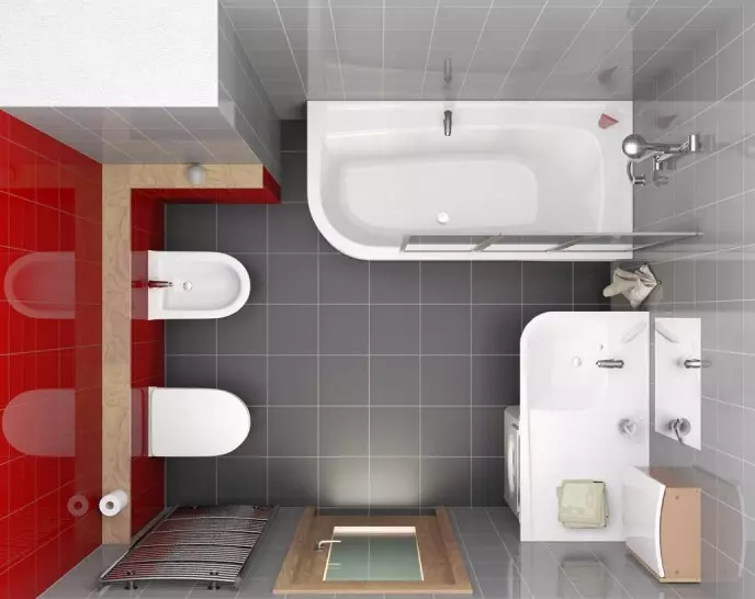 Tata letak kamar mandi dikombinasikan dengan toilet + foto 980_10