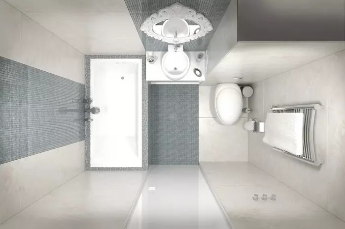Kylpyhuoneen asettelu yhdistettynä wc: n kanssa + valokuva 980_4